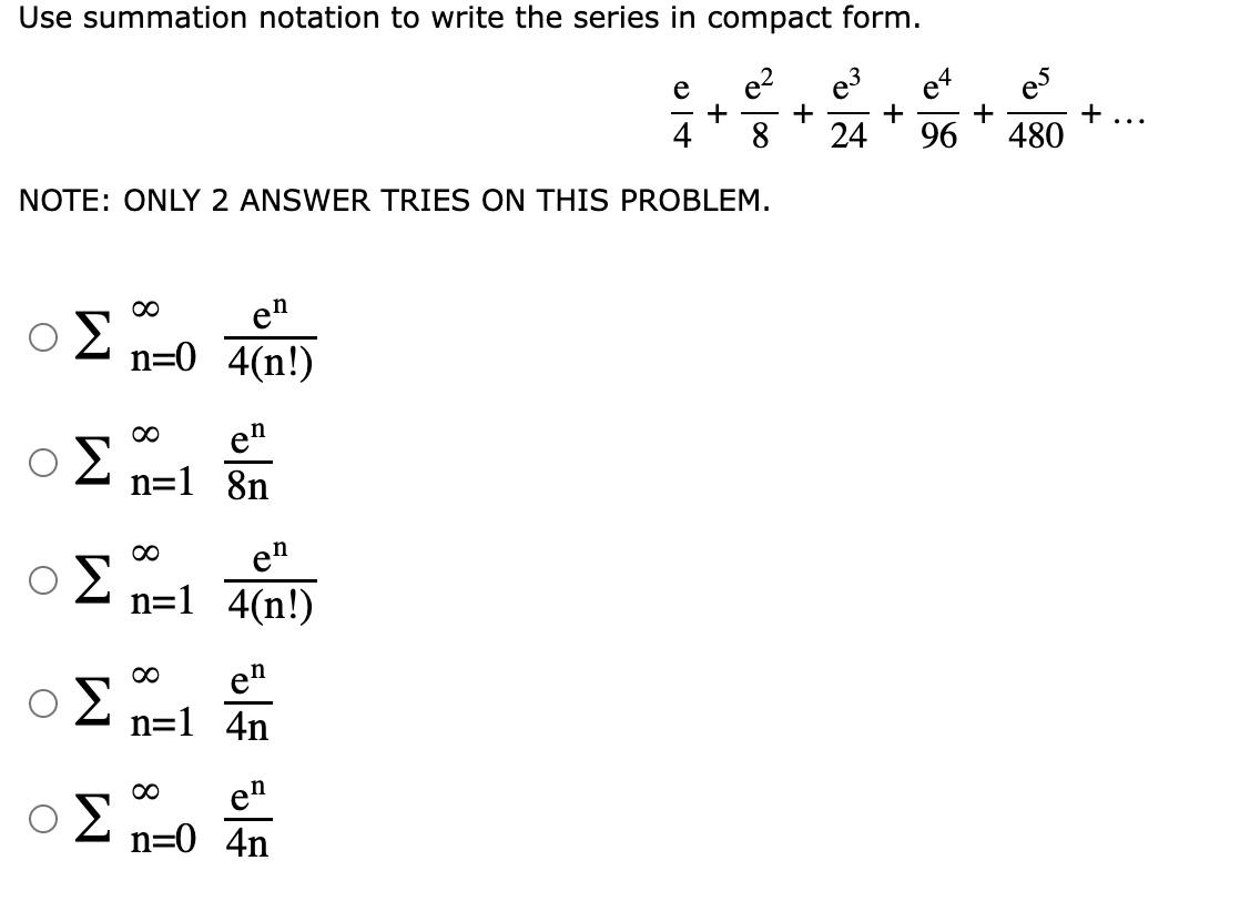 Solved Use summation notation to write the series in compact | Chegg.com