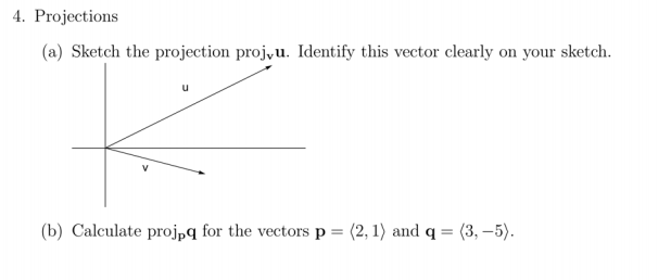 Solved 4. Projections (a) Sketch the projection projyu. | Chegg.com