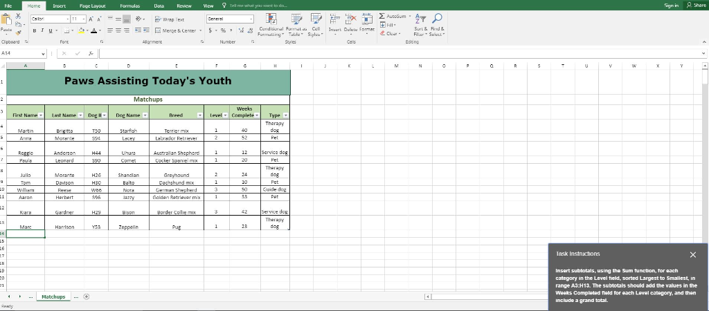 Solved Insert Subtotals Using The Sum Function For Each