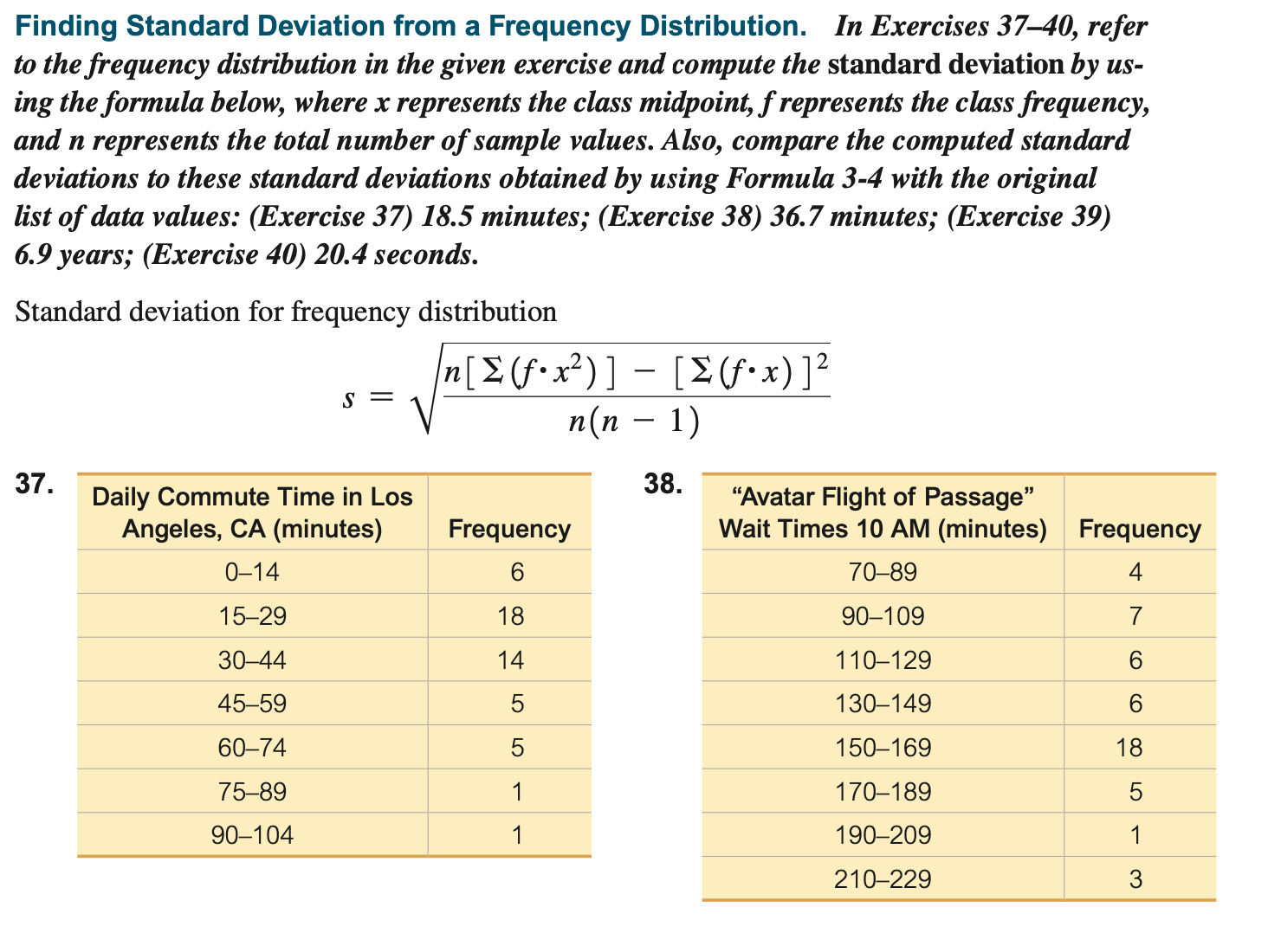 Solved Finding Standard Deviation from a Frequency | Chegg.com