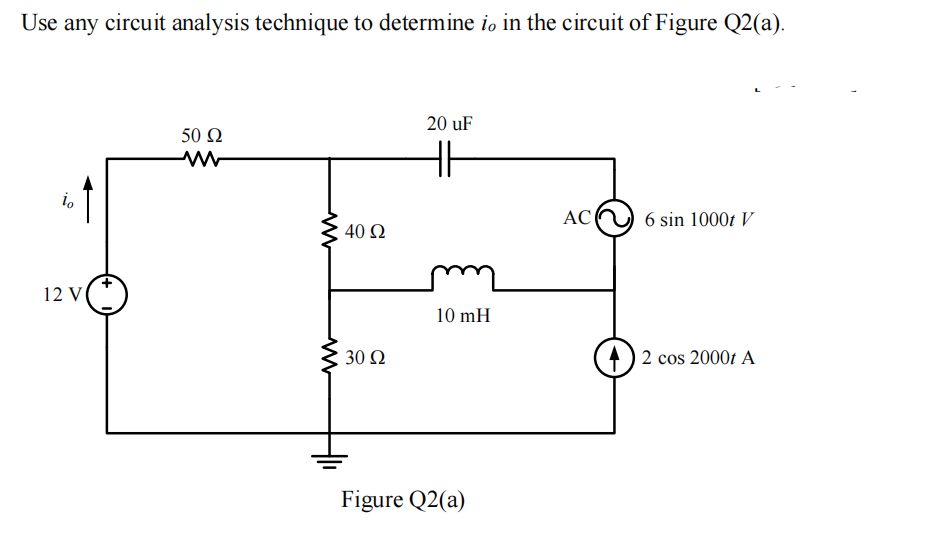 Solved Use any circuit analysis technique to determine io in | Chegg.com
