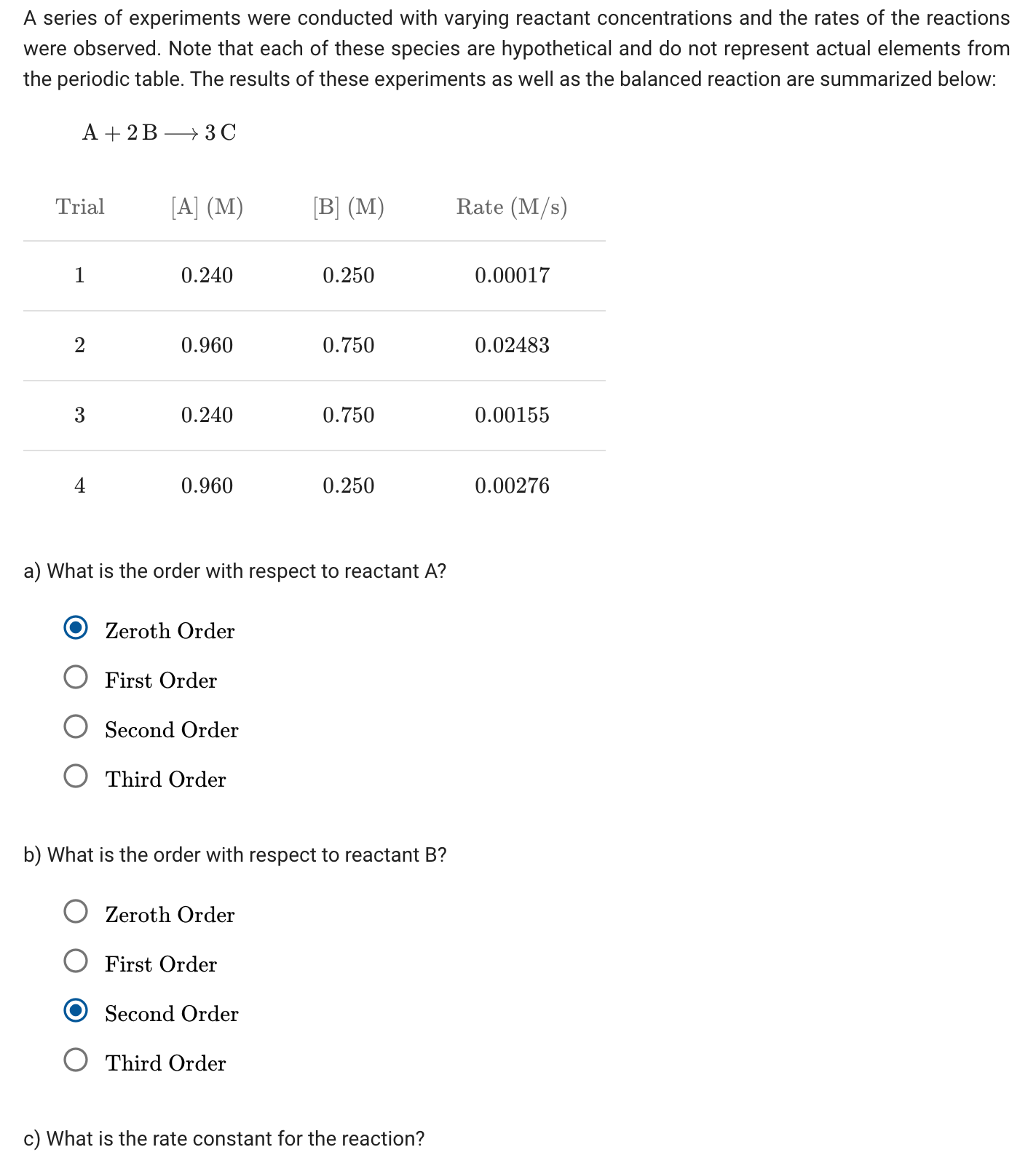 Solved A series of experiments were conducted with varying | Chegg.com