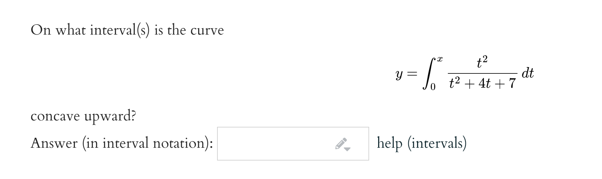 Solved On what interval(s) is the curve concave | Chegg.com