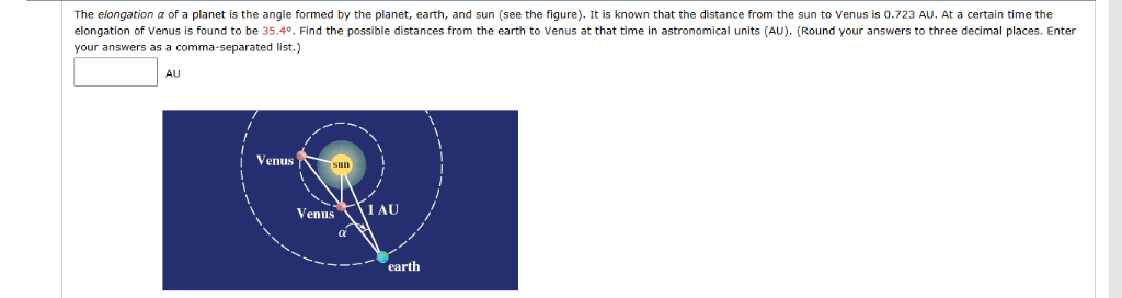 Solved The elongation α of a planet is the angle formed by | Chegg.com