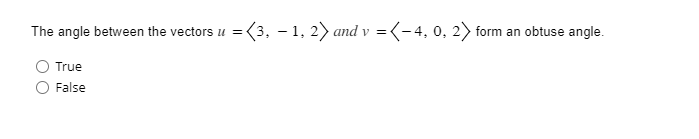 Solved The angle between the vectors u= 3,−1,2 and | Chegg.com
