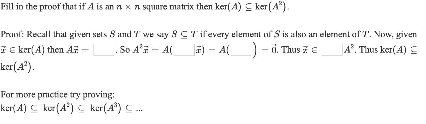 Solved Fill in the proof that if A is an n x n square matrix | Chegg.com