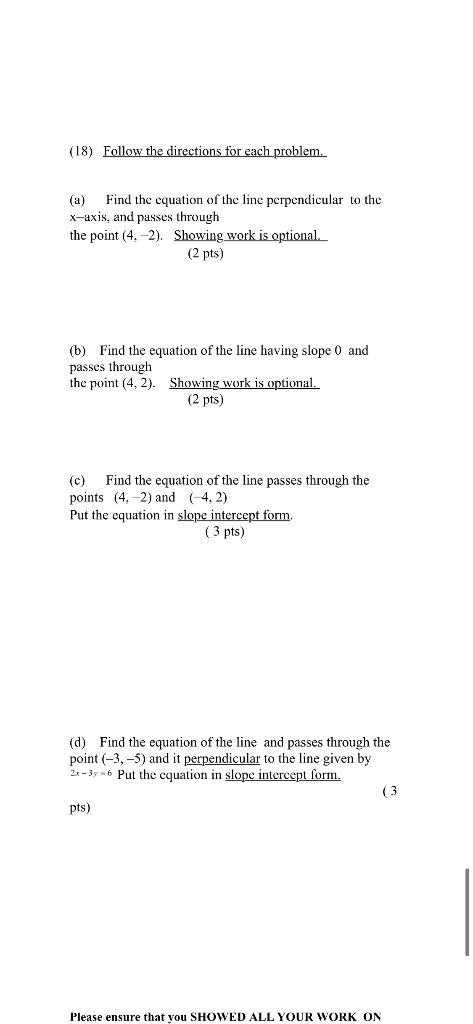 Solved (18) Follow the directions for each problem. (a) Find | Chegg.com
