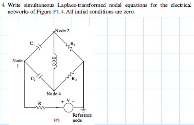 Solved 4. Write simultaneous Laplace transformed nodal | Chegg.com