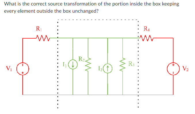 Solved What is the correct source transformation of the | Chegg.com