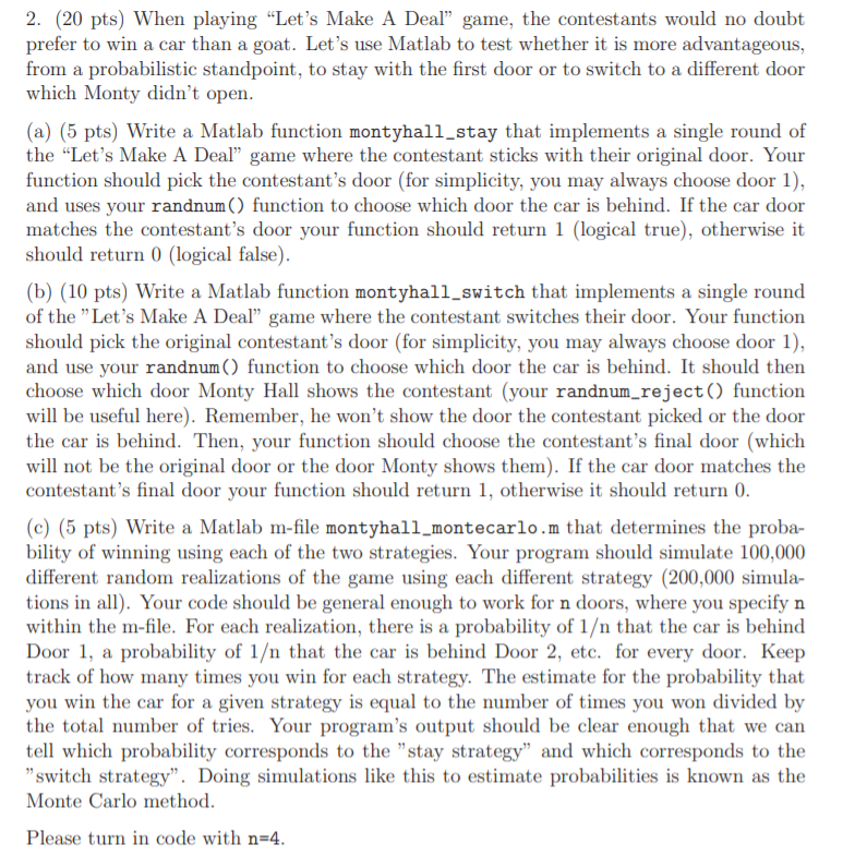 MATLAB randnum: function | Chegg.com