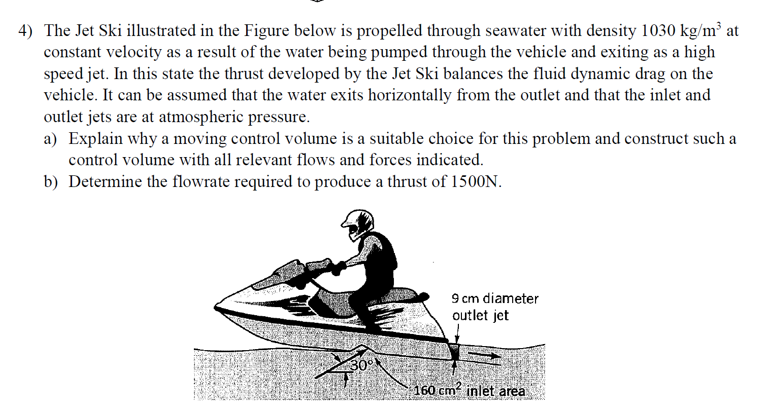 Solved 4) The Jet Ski illustrated in the Figure below is | Chegg.com