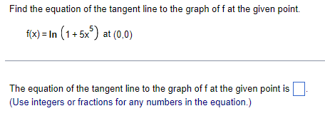 Solved Find the equation of the tangent line to the graph of | Chegg.com