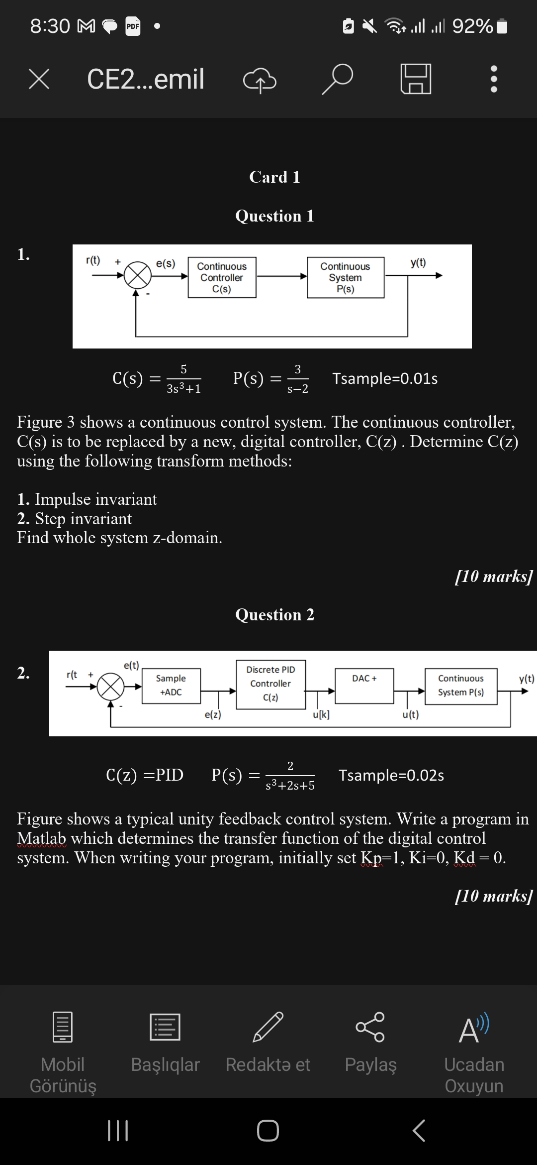 Solved Card 1 ﻿Question 1 ﻿Figure 3 ﻿shows a continuous | Chegg.com