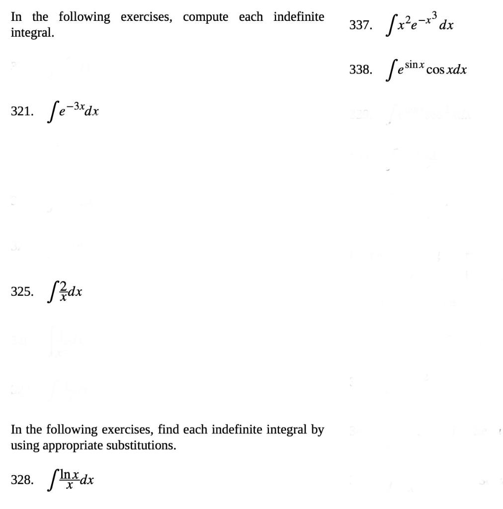 Solved In the following exercises, compute each indefinite | Chegg.com