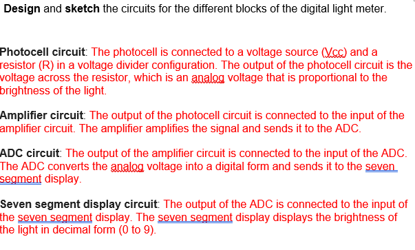 Solved Design and sketch the circuits for the different | Chegg.com