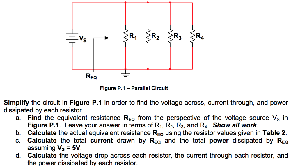 Solved R1 3R2 3R3 3R4 REQ Figure P.1 Parallel Circuit | Chegg.com