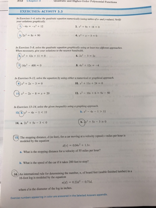 Solved Chapter 3 Quadratle and Higher -Order Polynomial | Chegg.com