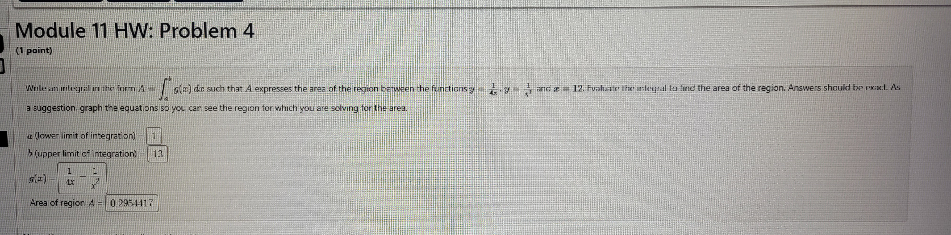 Solved Module 11 HW: Problem 4(1 ﻿point) ﻿a suggestion, | Chegg.com