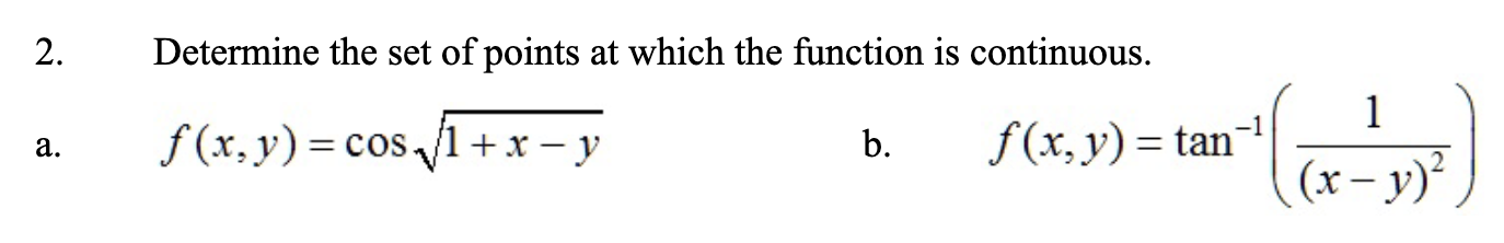 Solved Determine the set of points at which the function is | Chegg.com