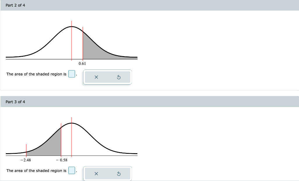 Solved Find each of the shaded areas under the standard | Chegg.com