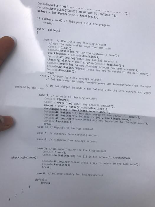 Solved Console.WriteLine("----------------------------"); | Chegg.com
