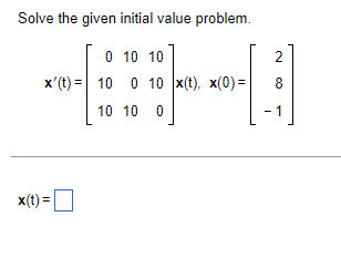 Solved Solve the given initial value problem. \\[ | Chegg.com