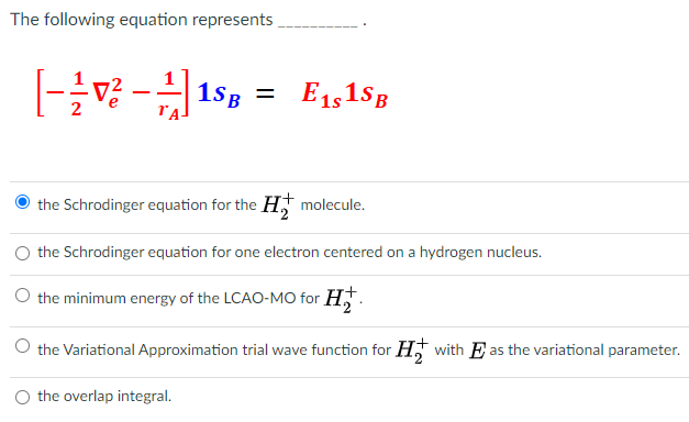 Solved Which statement is true about the overlap integral S? | Chegg.com