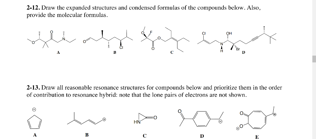 Solved 2-12. Draw the expanded structures and condensed | Chegg.com