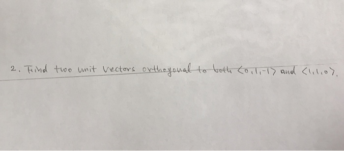 Solved Find two unit vectors orthogonal to both | Chegg.com
