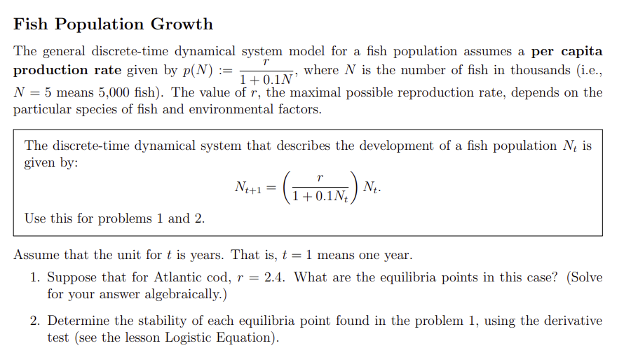 Solved The general discrete-time dynamical system model for | Chegg.com