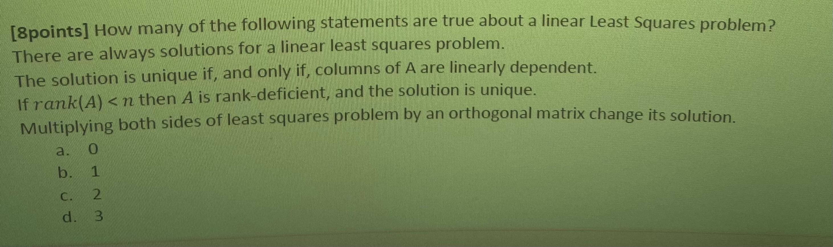 Solved [Spoints] How many of the following statements are | Chegg.com