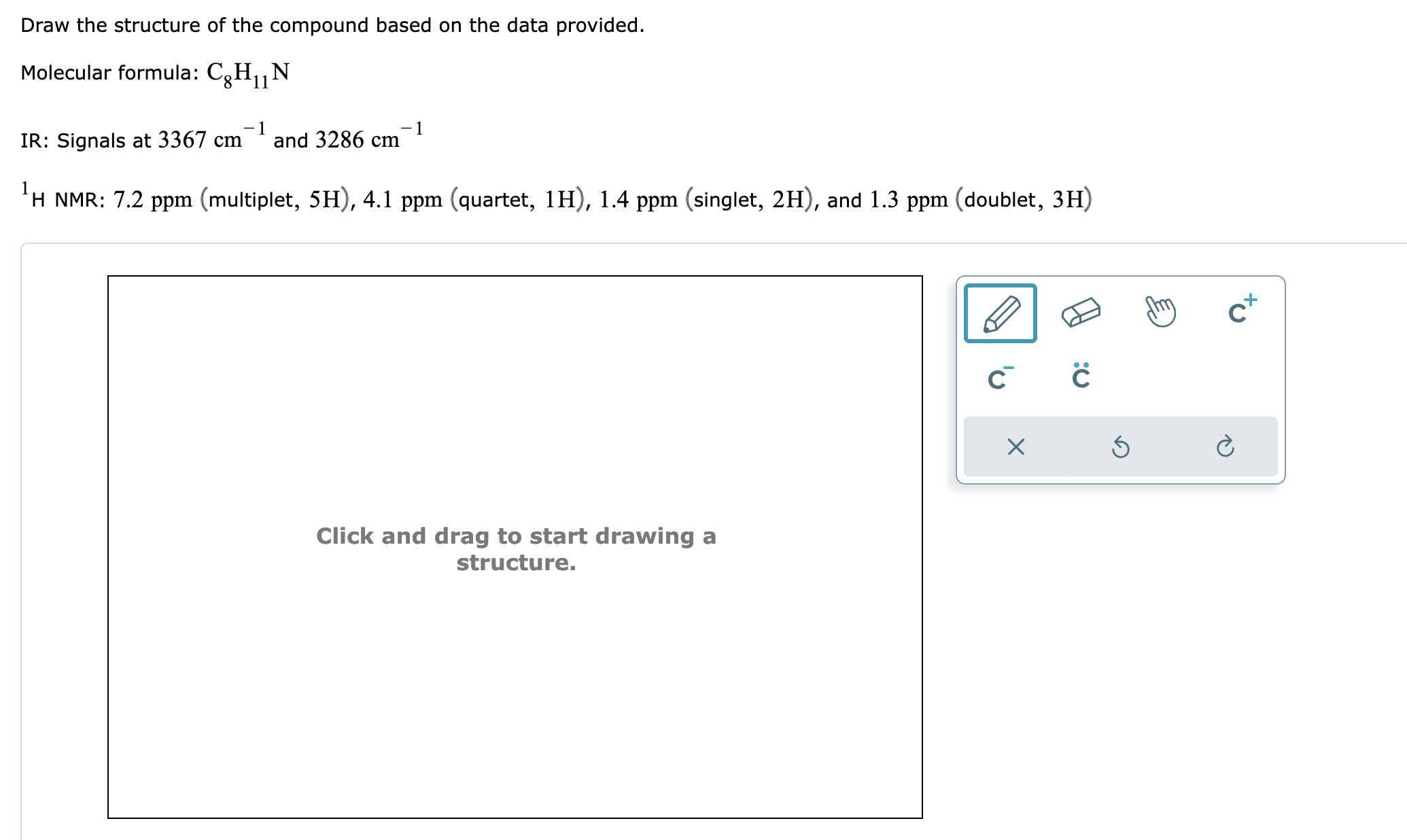 Solved Draw the structure of the compound based on the data | Chegg.com