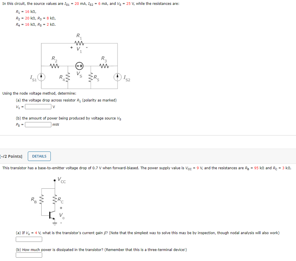 Solved In this circuit, the source values are Isı = 20 mA, | Chegg.com
