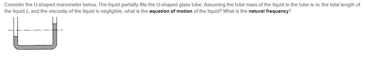Solved Consider the U-shaped manometer below. The liquid | Chegg.com