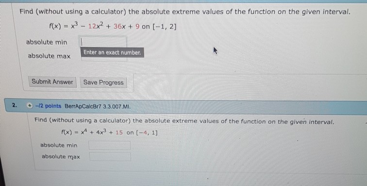 Solved Find (without using a calculator) the absolute | Chegg.com
