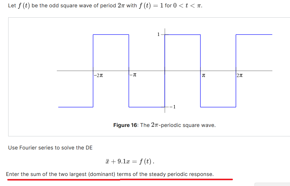 Solved Let f (t) be the odd square wave of period 27 with f | Chegg.com