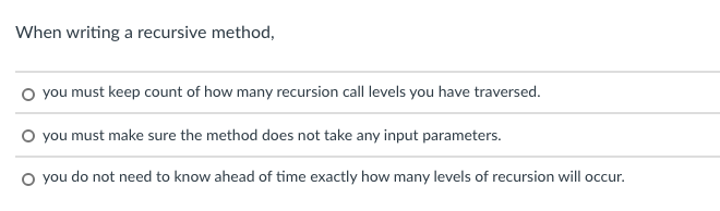 A method is recursive if it throws an exception. it | Chegg.com