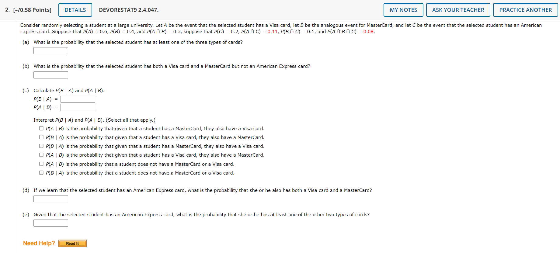 Solved 2. [-70.58 Points] DETAILS DEVORESTAT9 2.4.047. MY | Chegg.com