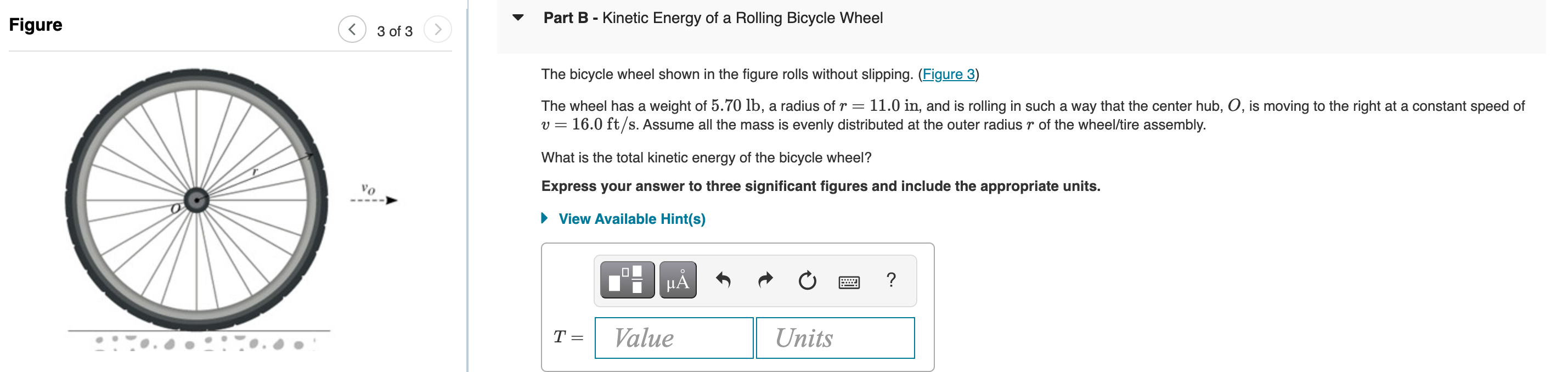 Solved Figure Part B - Kinetic Energy of a Rolling Bicycle | Chegg.com