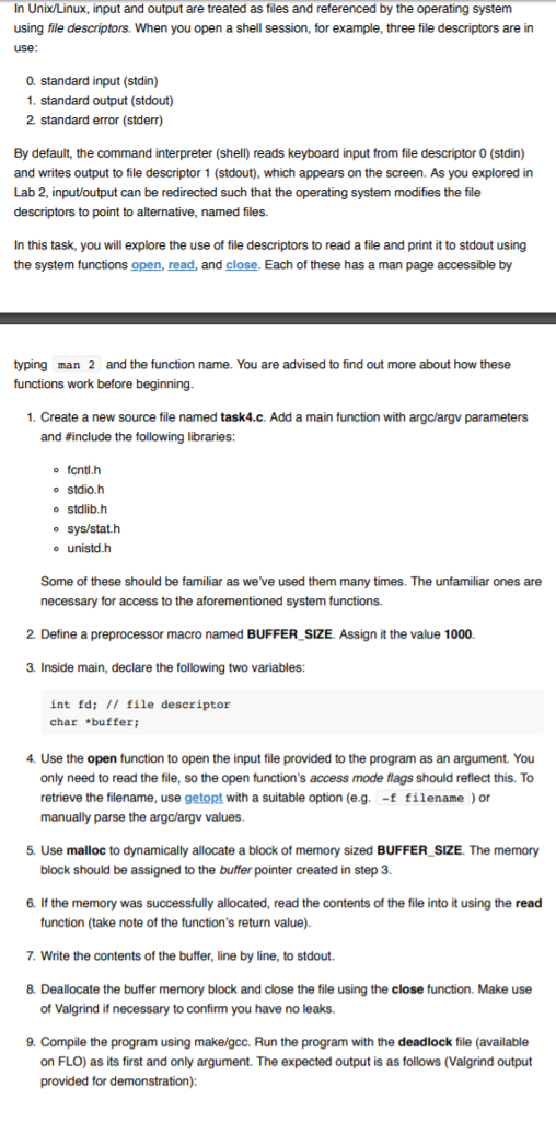 Solved In Unix/Linux, input and output are treated as files | Chegg.com