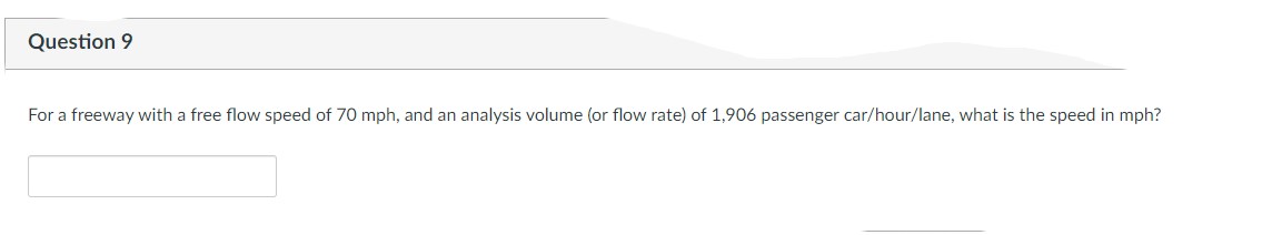 Solved For A Freeway With A Free Flow Speed Of 70mph And An