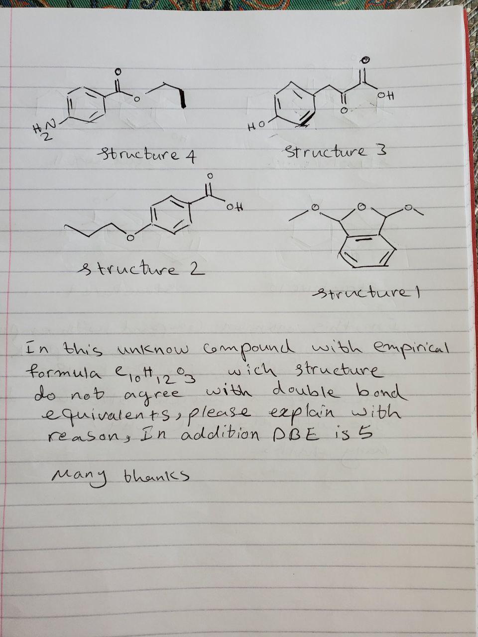 Solved Structure 4 structure 3 structure 2 Structure 1 In | Chegg.com