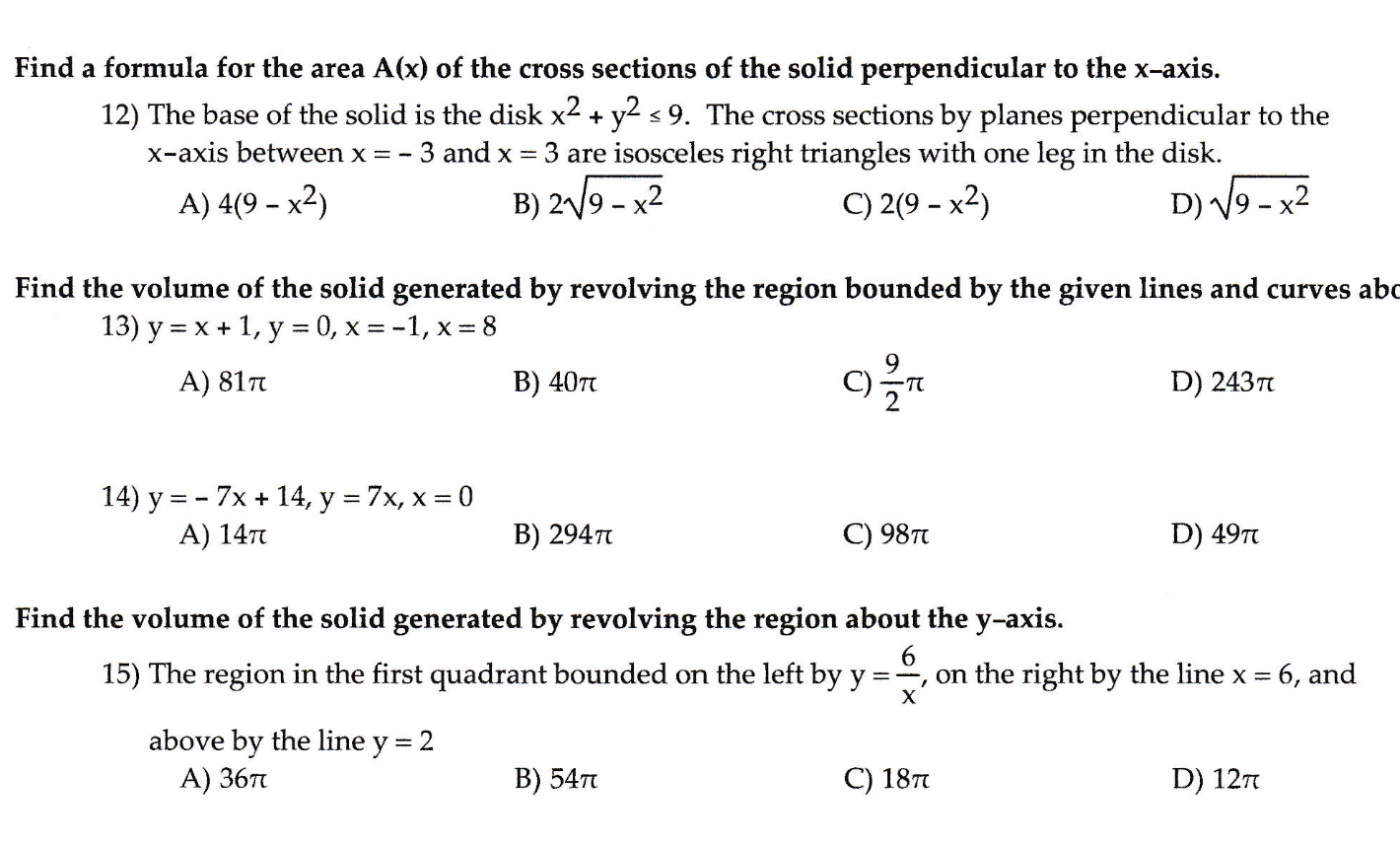 Solved + Find a formula for the area A(x) of the cross | Chegg.com