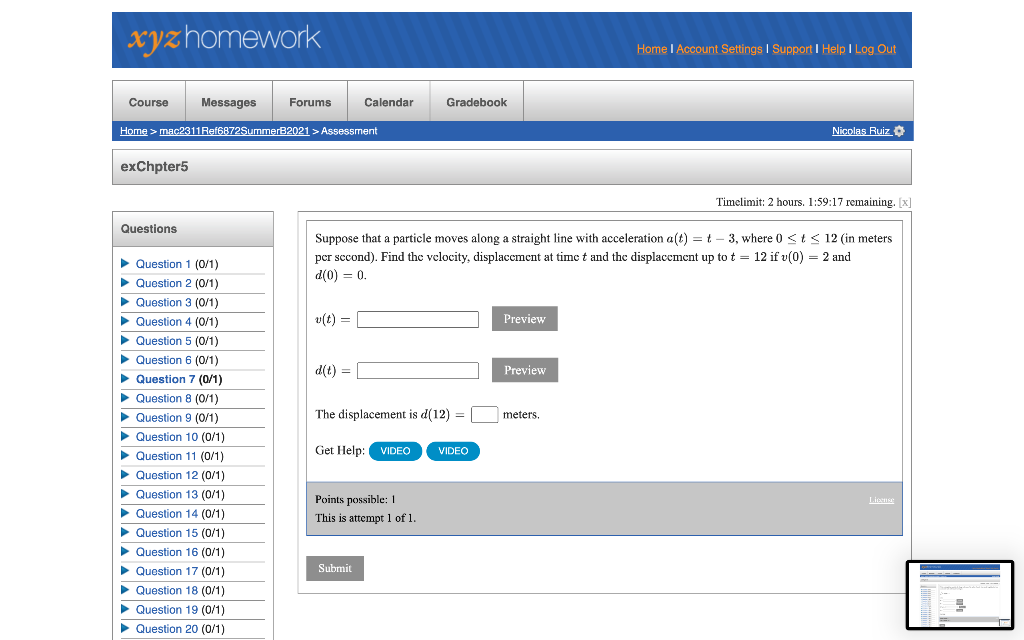 Solved xyzhomework Home | Account Settings | Support I Help | Chegg.com