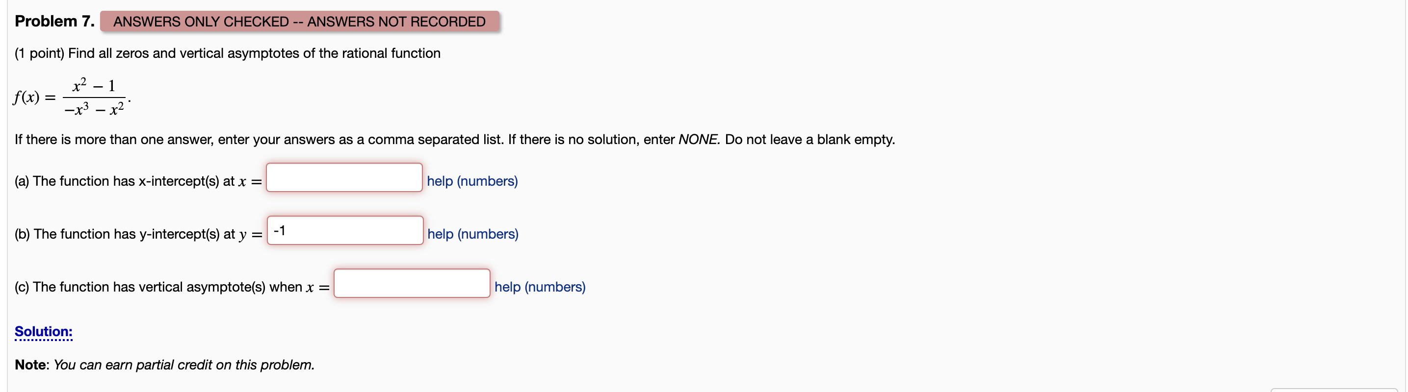 Solved Problem 7. ANSWERS ONLY CHECKED -- ANSWERS NOT | Chegg.com
