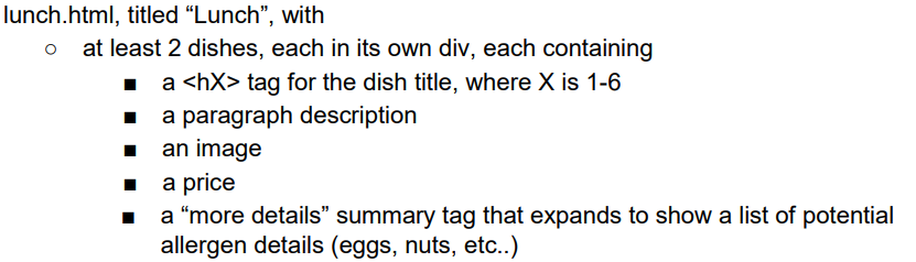Solved - breakfast.html, titled "Breakfast", with - at least | Chegg.com