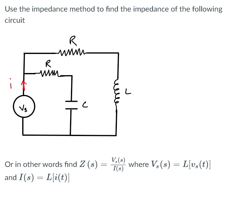 Solved Use the impedance method to find the impedance of the | Chegg.com