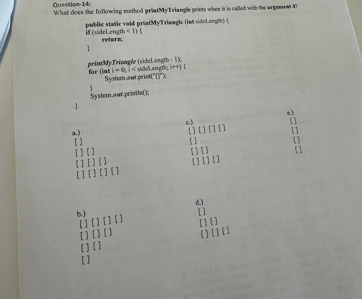 Solved Question-14:What does the following method | Chegg.com