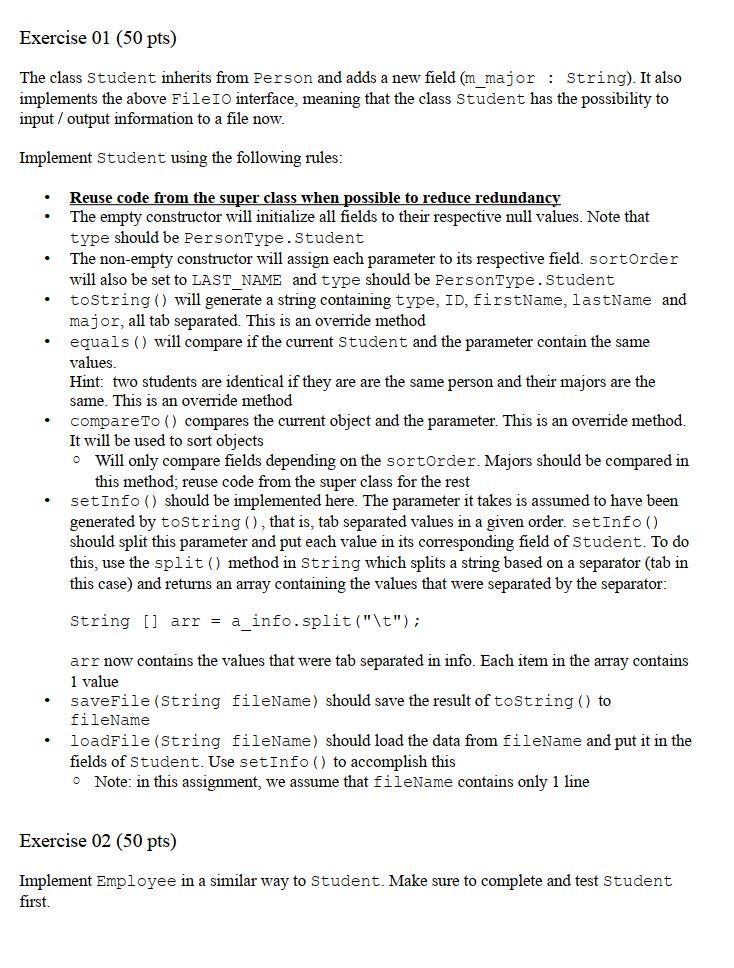 Solved interface Person Type + PERSON:char = 'P + EMPLOYEE : | Chegg.com
