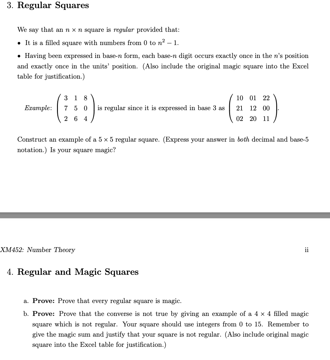 Solved We say that an n×n square is regular provided that: - | Chegg.com